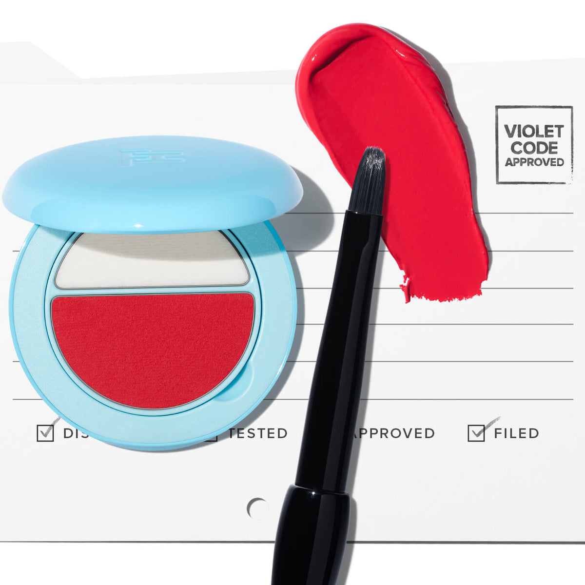 FARA HOMIDI’S ESSENTIAL LIP COMPACT & LIP BRUSH – VIOLET GREY